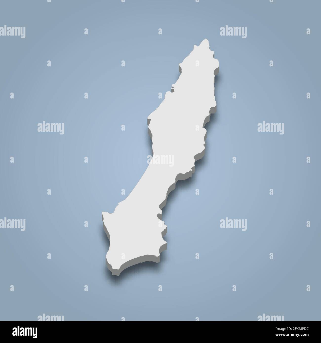 3d isometric map of Tanegashima is an island in Japan, isolated vector ...