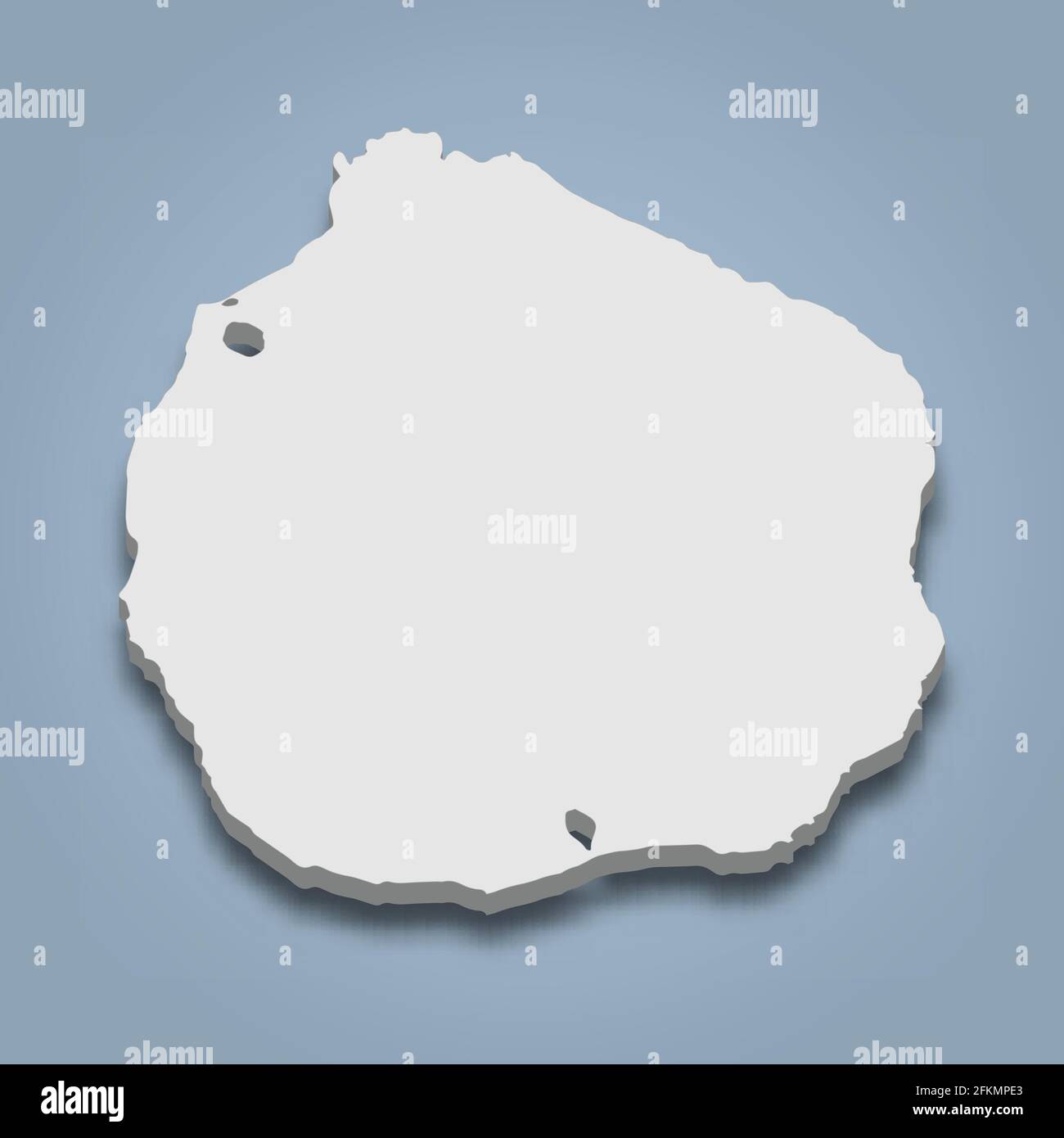 3d isometric map of Ternate is an island in Indonesia, isolated vector ...