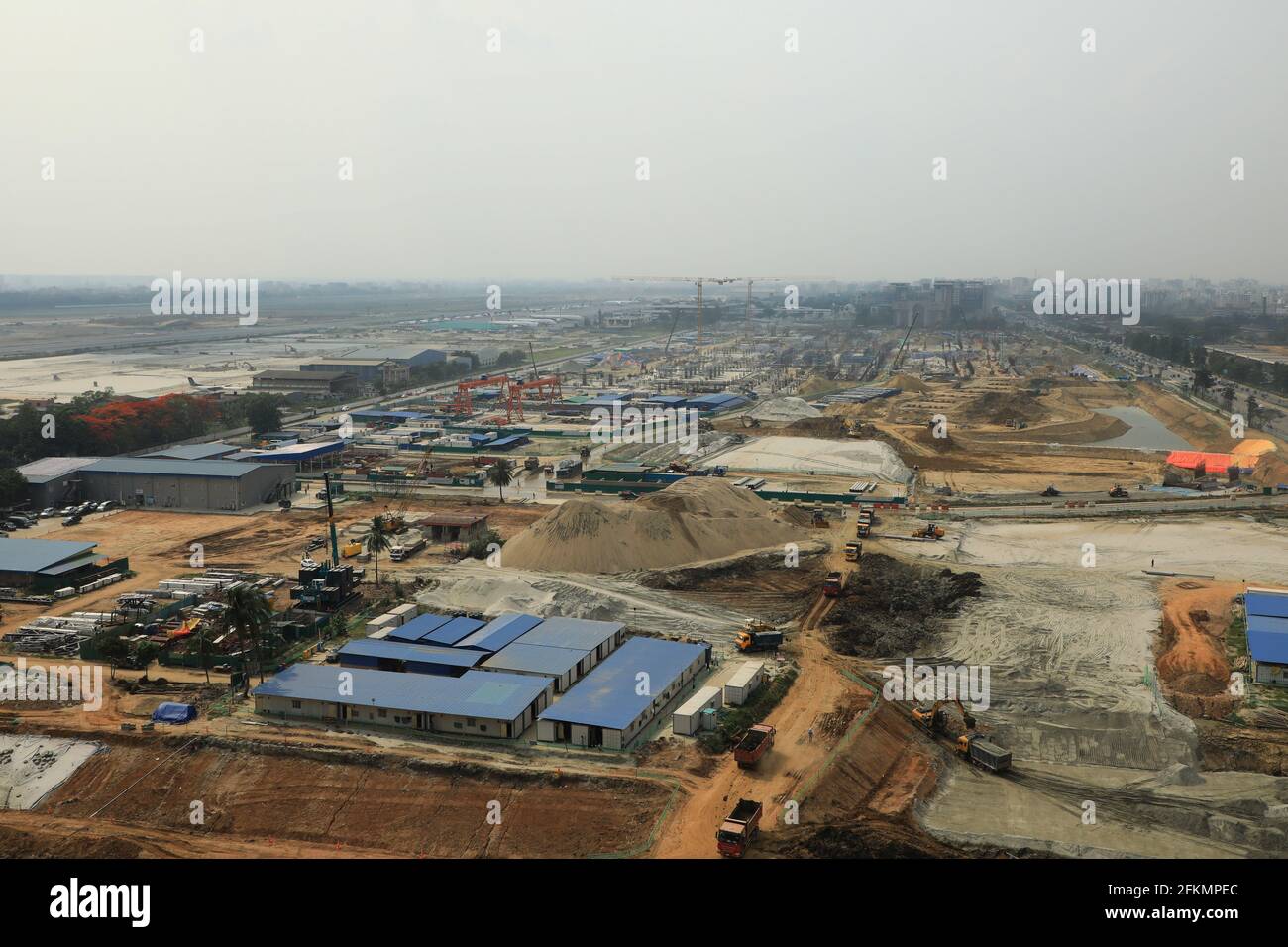 Construction work on the third terminal of Hazrat Shahjalal ...