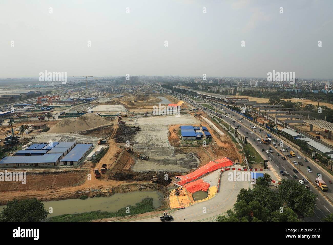 Construction work on the third terminal of Hazrat Shahjalal ...