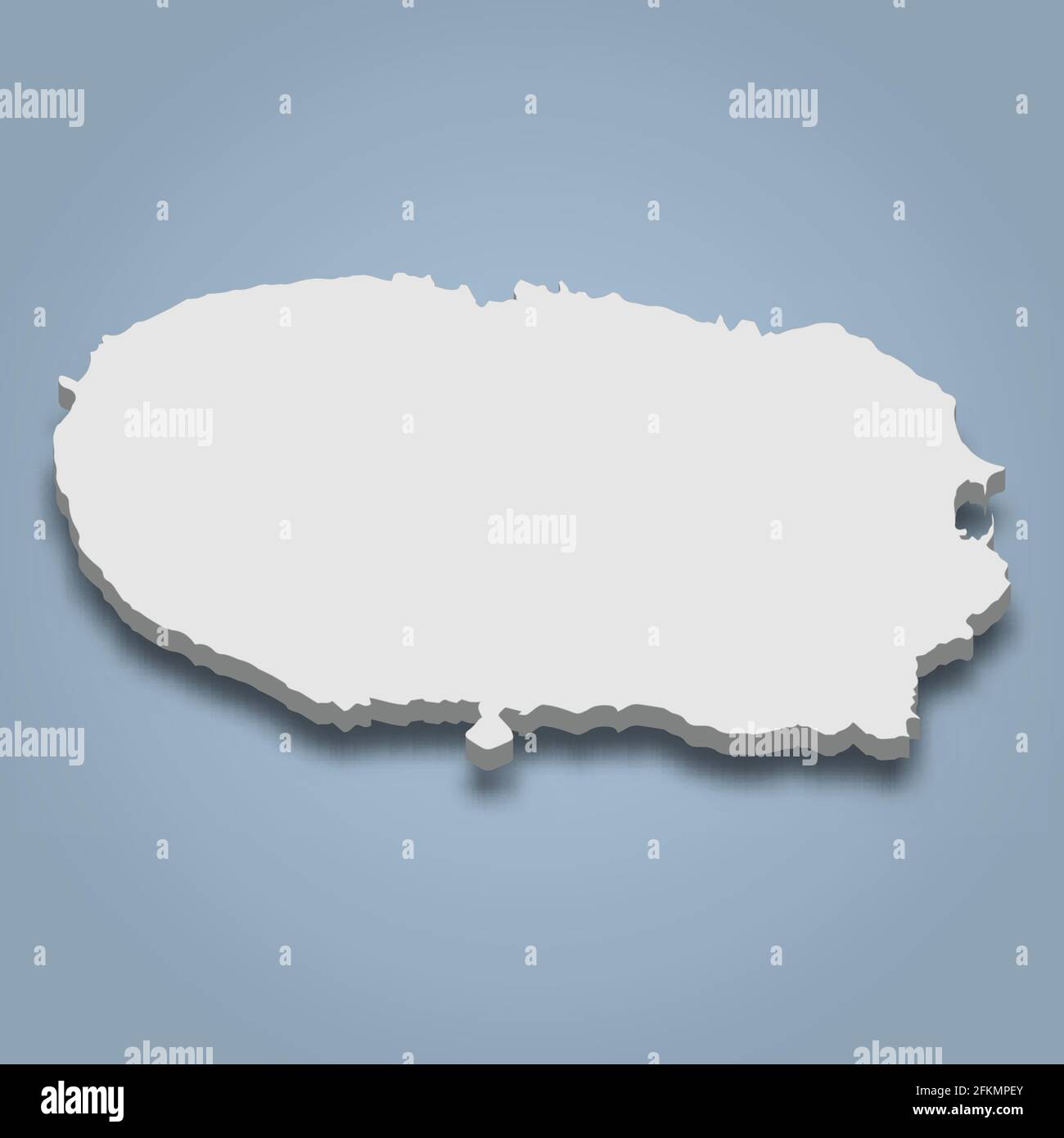 3d isometric map of Terceira is an island in Azores islands, isolaated ...
