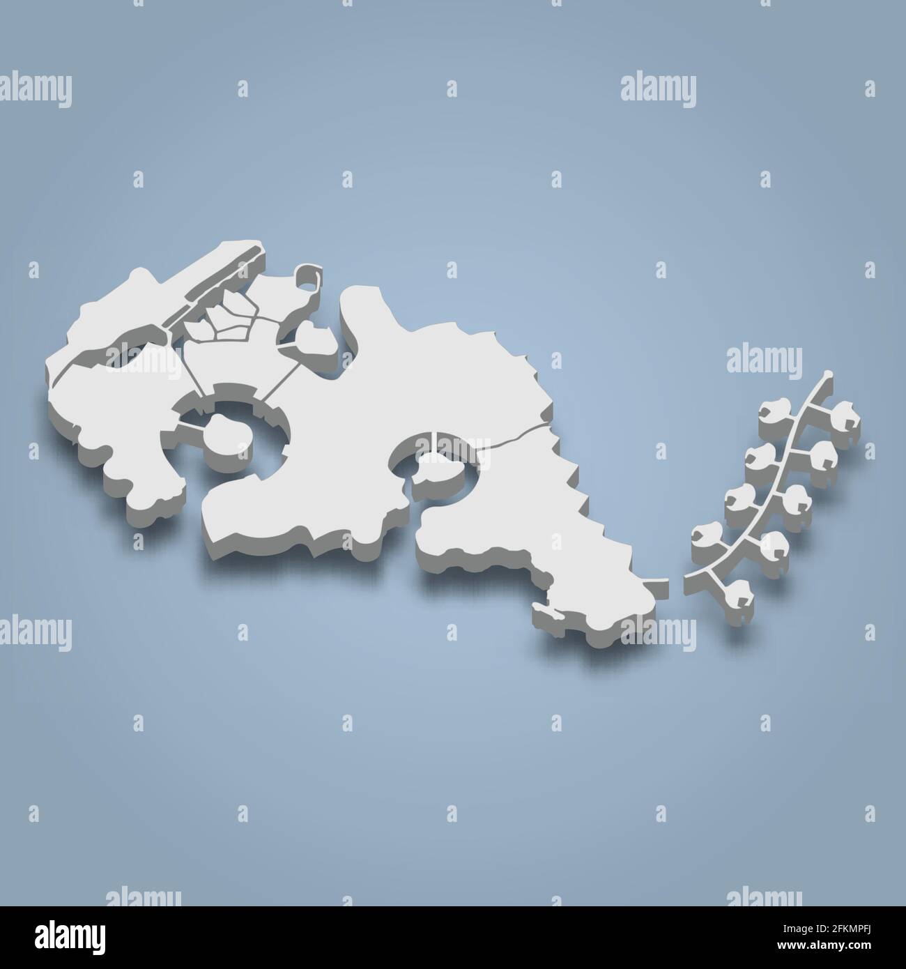 3d isometric map of The Pearl-Qatar is an artificial island in ,Qatar ...