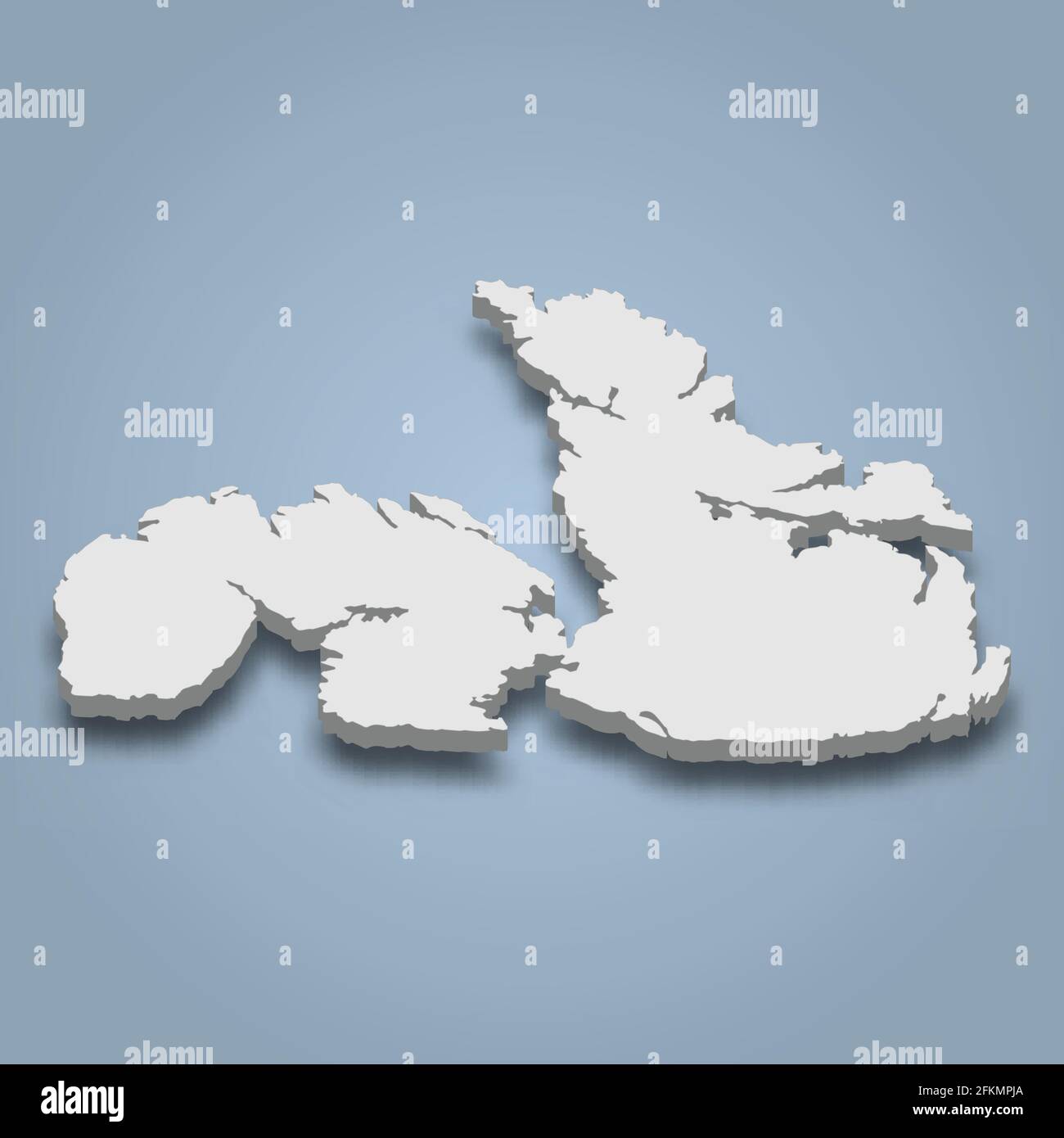 3d isometric map of Varmdo is an island in Sweden, isolated vector ...