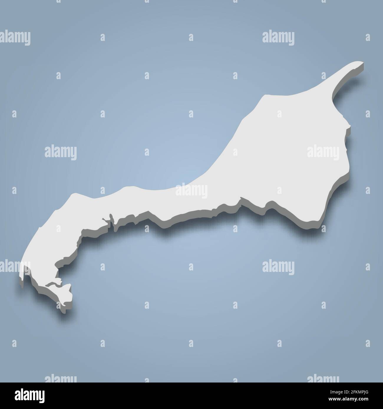 3d isometric map of Vendsyssel is an island in Denmark, isolated vector ...