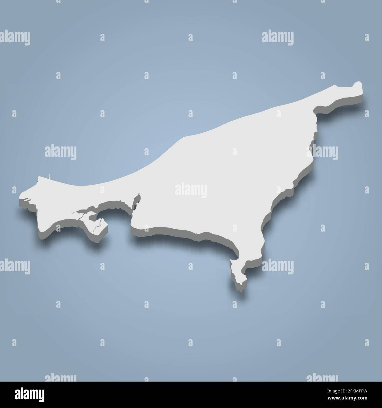3d isometric map of Wolin is an island in Poland, isolated vector ...