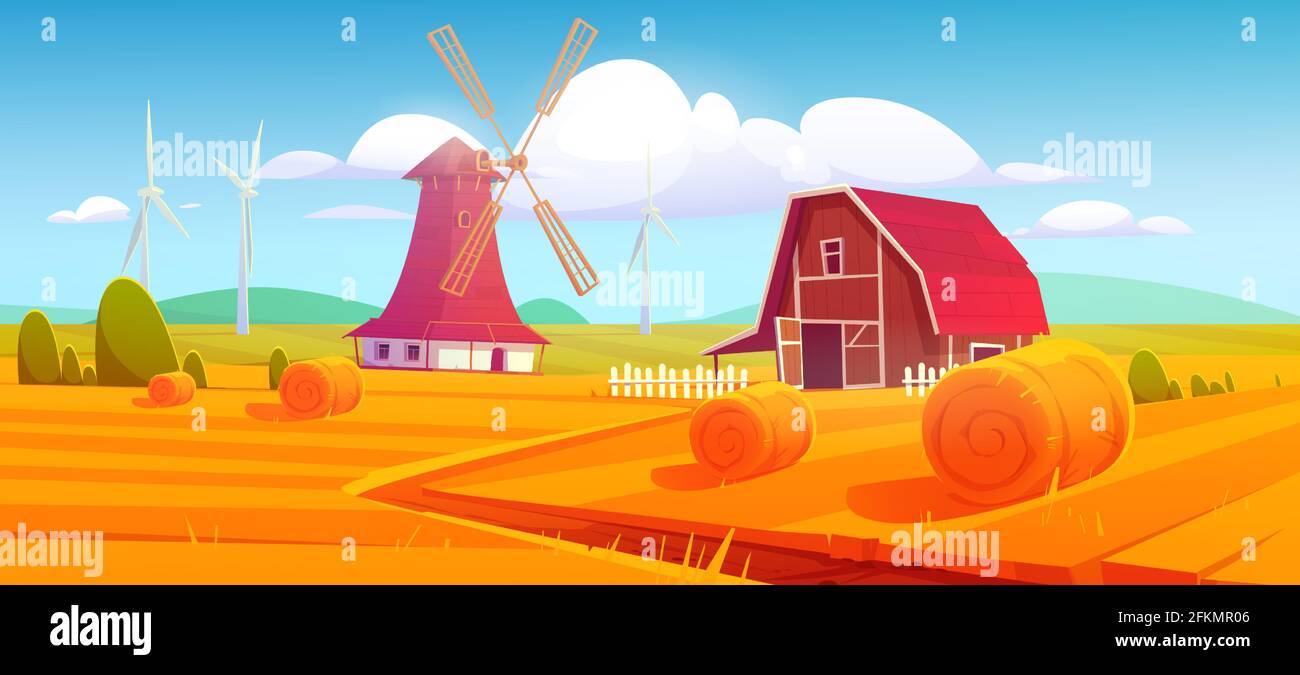 Cartoon Farm Windmill
