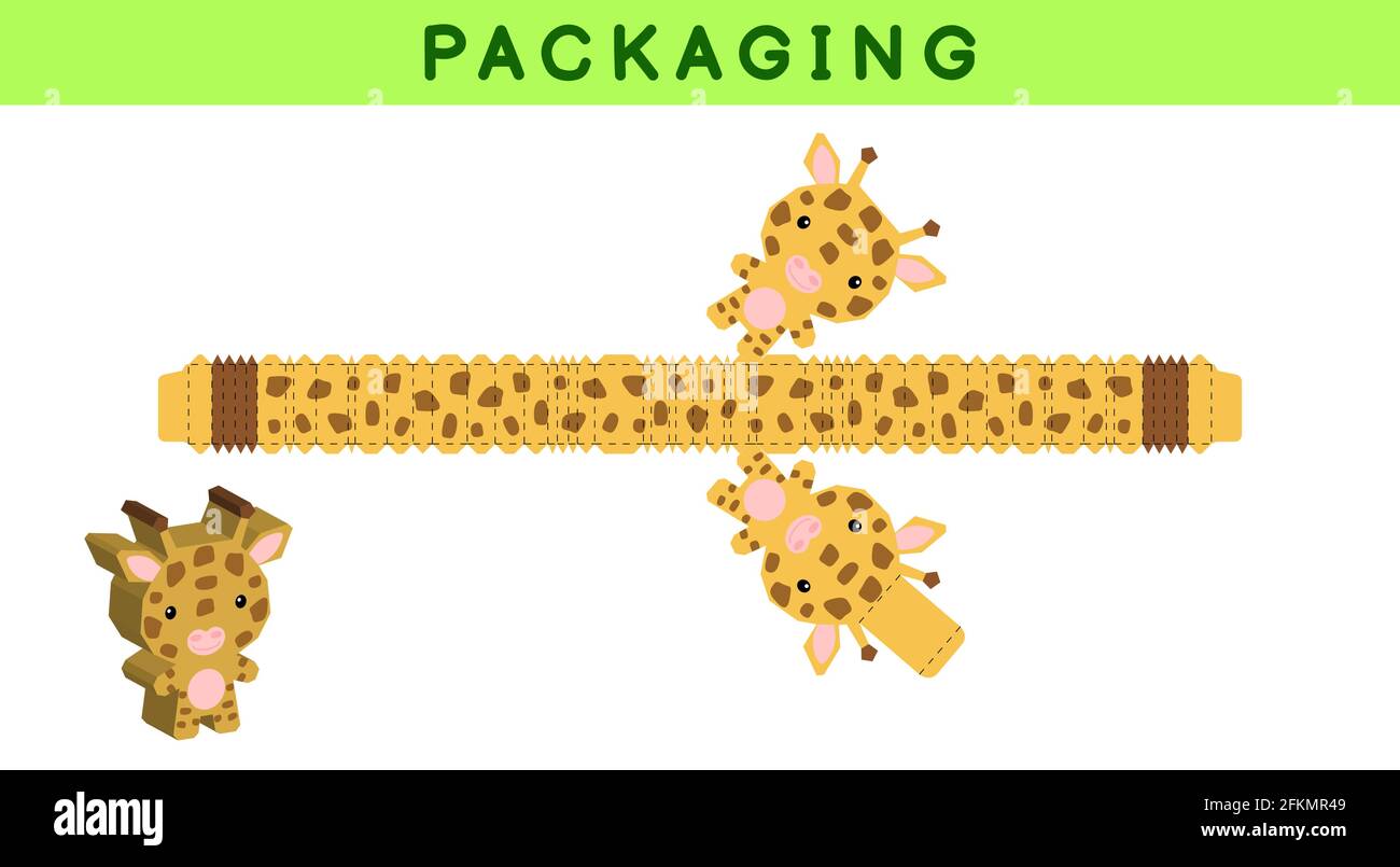 Party favor box die cut giraffe design for sweets, candies, small ...