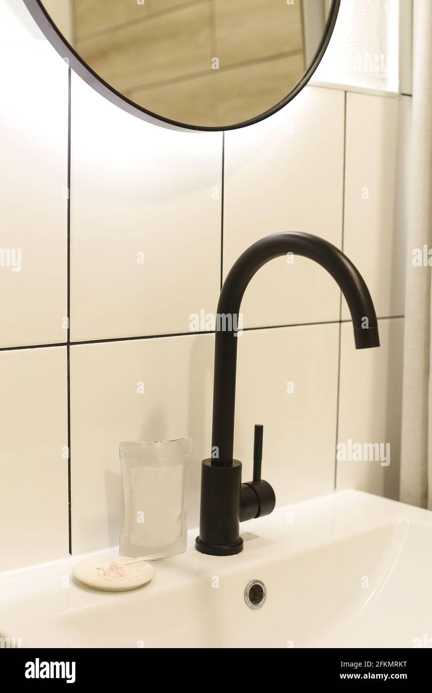 white powder dry clay mask. Cosmetic texture for face and body ...