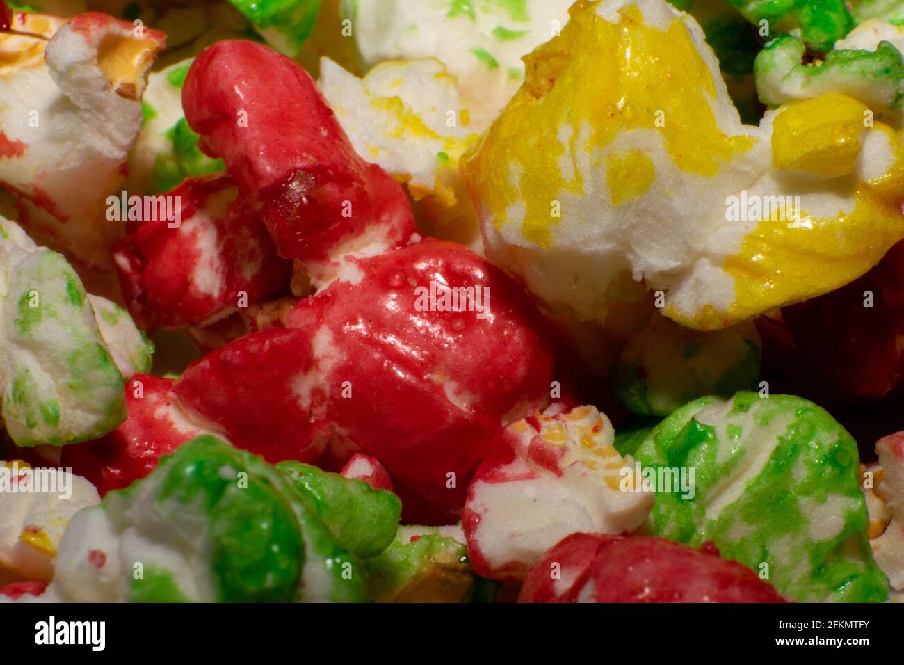 Colorful popcorn macro photography full screen popcorn Stock Photo - Alamy