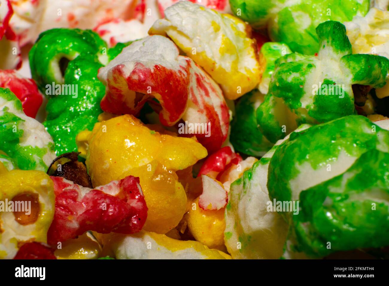 Colorful popcorn macro photography full screen popcorn Stock Photo - Alamy