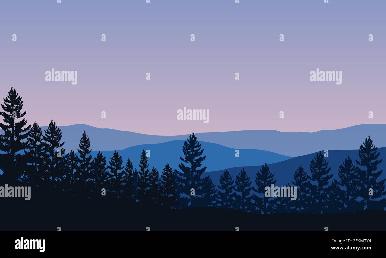 Foggy forests Stock Vector Images - Alamy