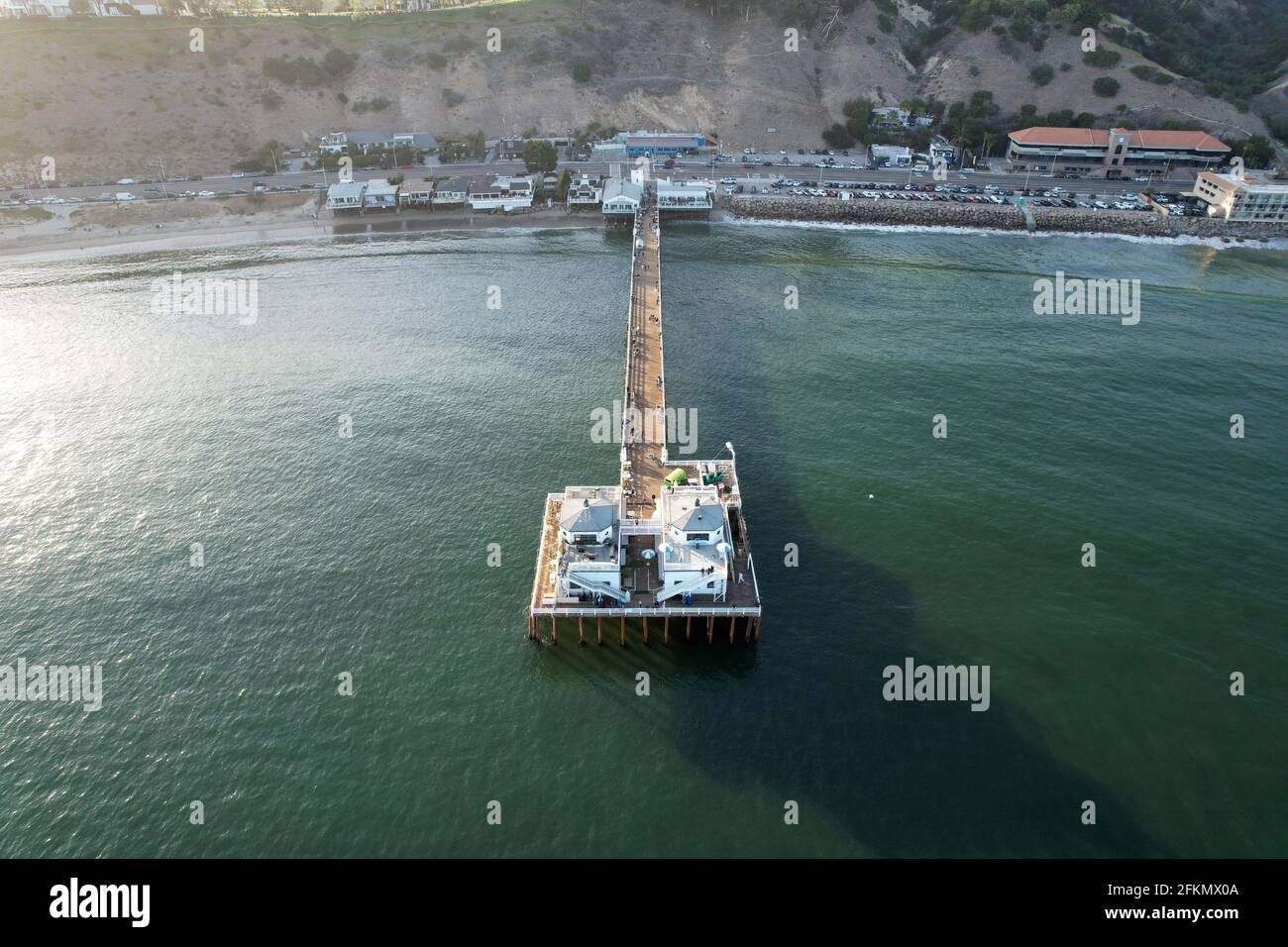 An aerial view of the Malibu Pier, Sunday, May 2, 2021, in Malibu ...