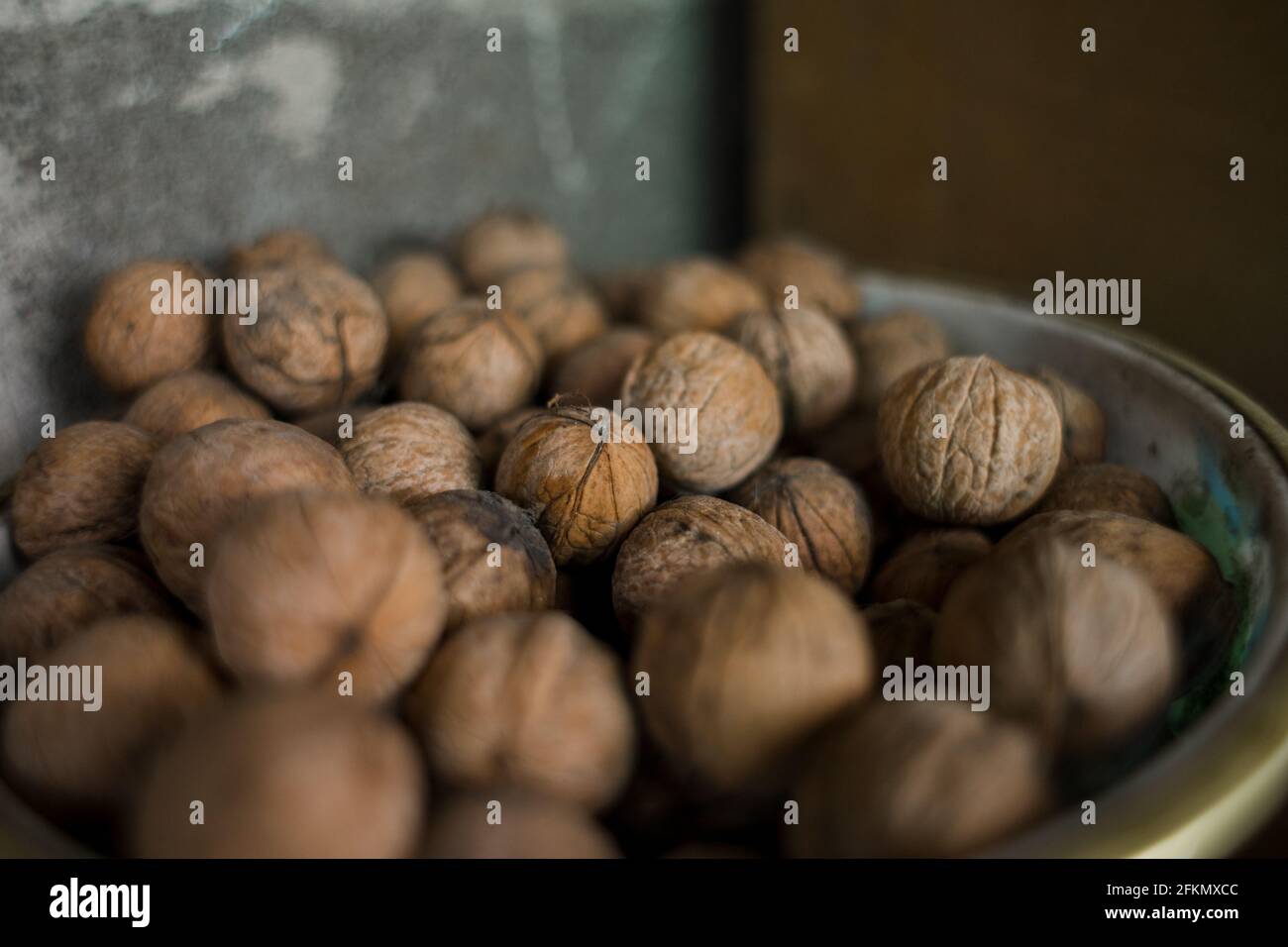 lot of walnuts are in the bucket Stock Photo - Alamy