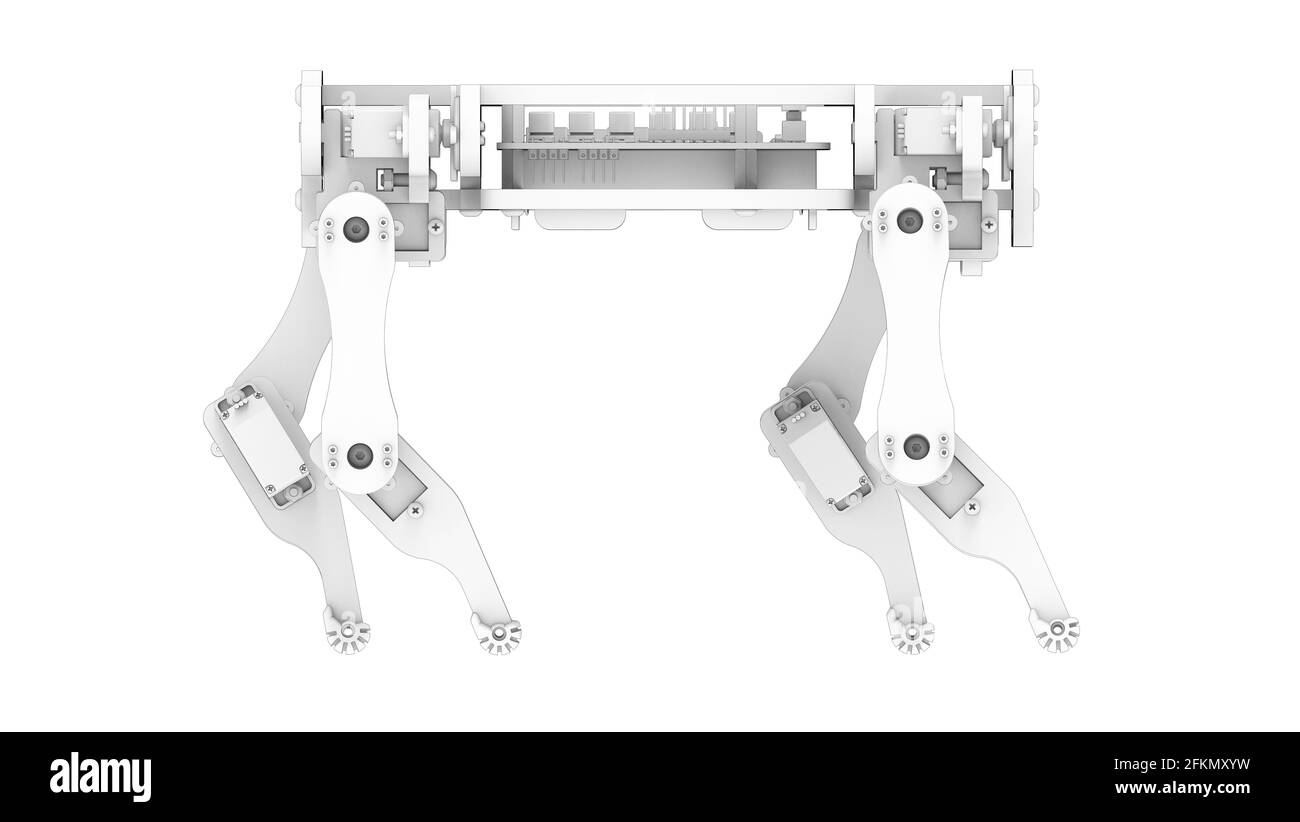 3D rendering of a robot animal sketch like style isolated on white ...