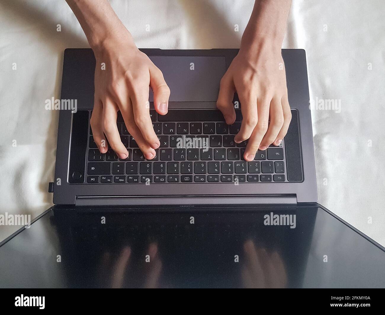 Person laptop typing letter hi-res stock photography and images - Alamy