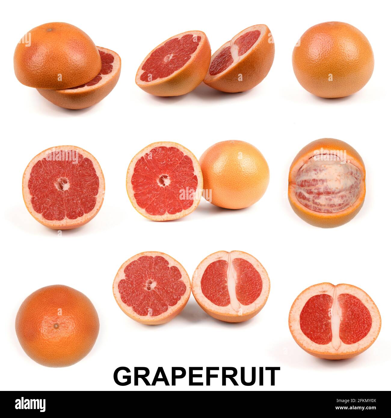 Creative layout made of grapefruit isolated on white. High resolution ...