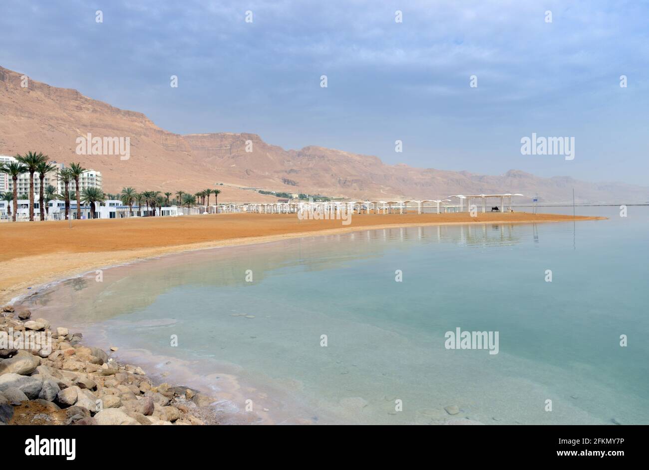 The beautiful beach in Ein Bokek, Dead Sea, Israel Stock Photo - Alamy