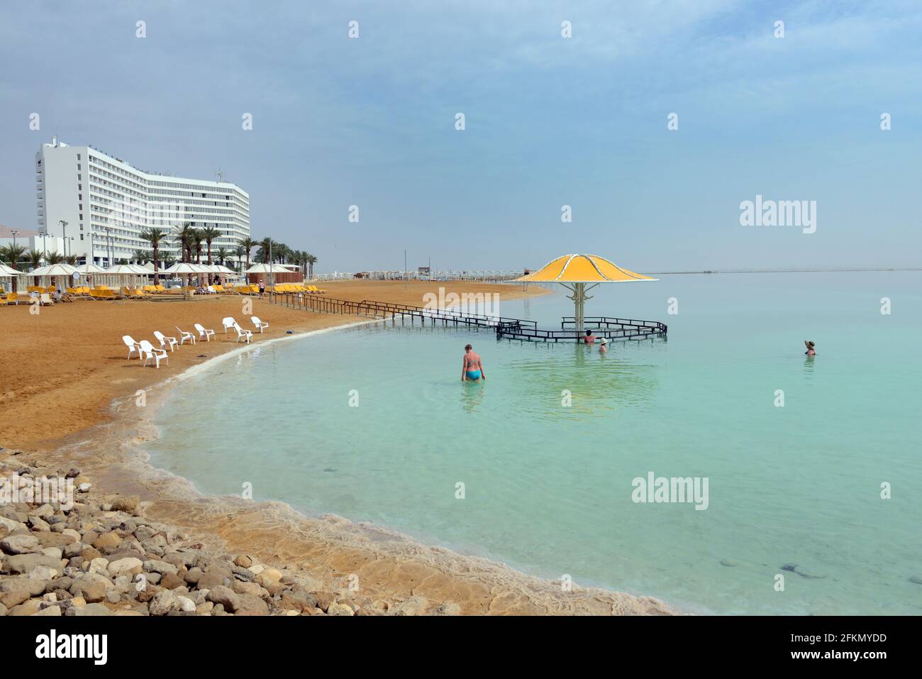 The Dead Sea hotel strip in Ein Bokek, Israel Stock Photo - Alamy