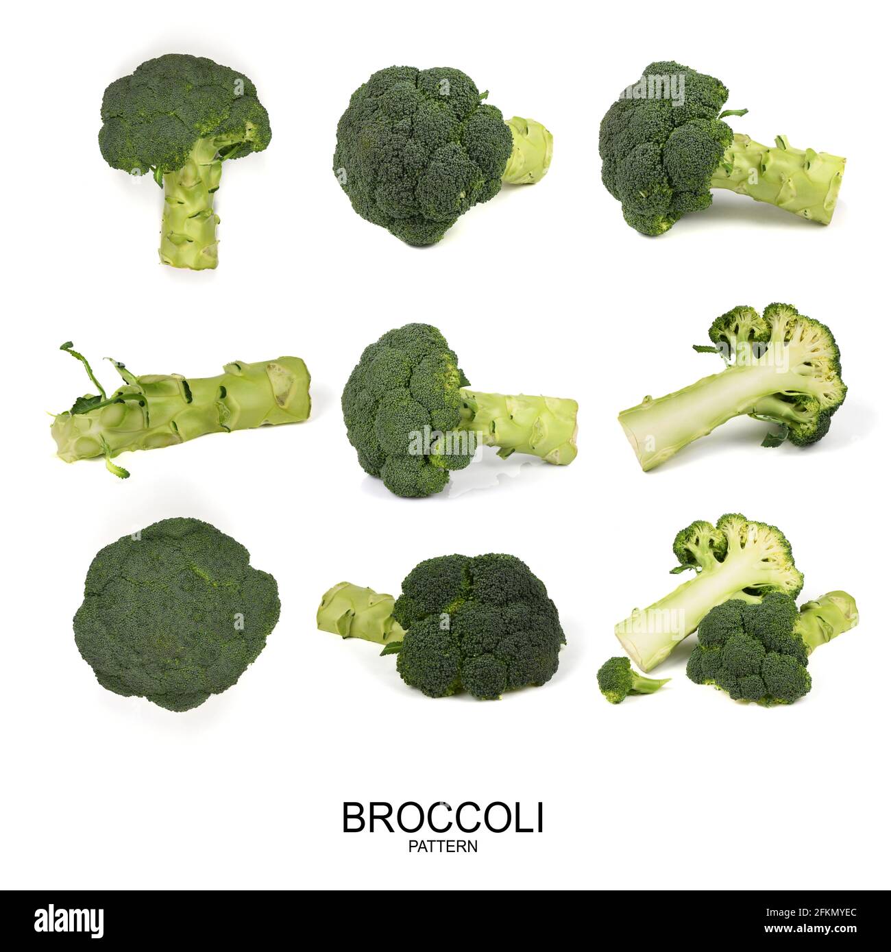 Creative layout made of broccoli isolated on white. High resolution ...