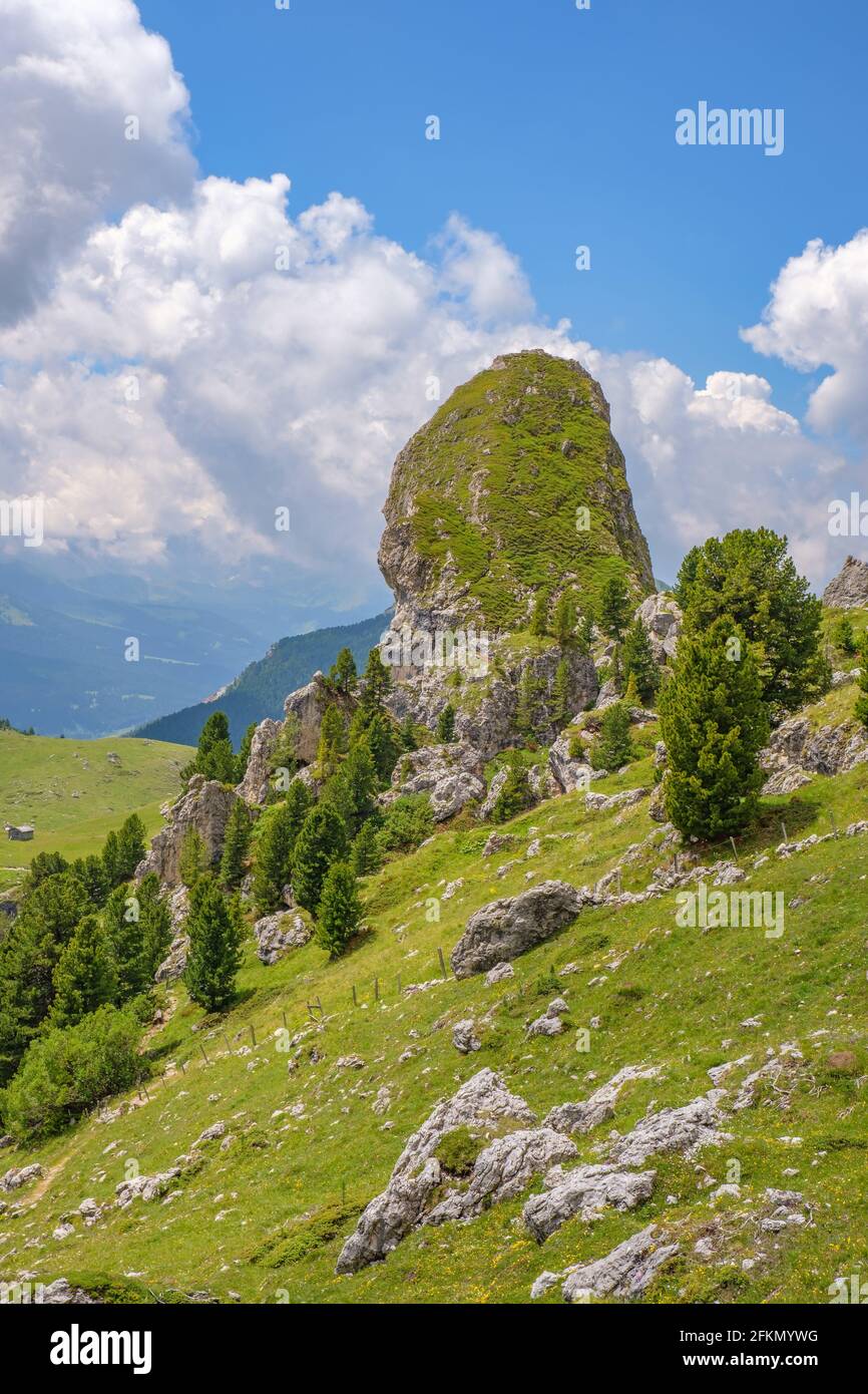Limestone rock at Piera longia in the Dolomites mountain Stock Photo ...