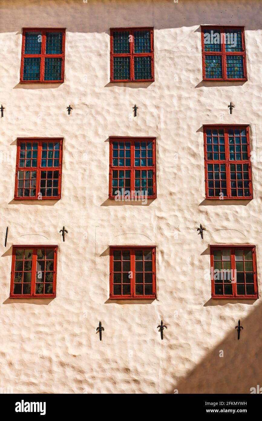 Castle facade with beautiful old windows Stock Photo - Alamy