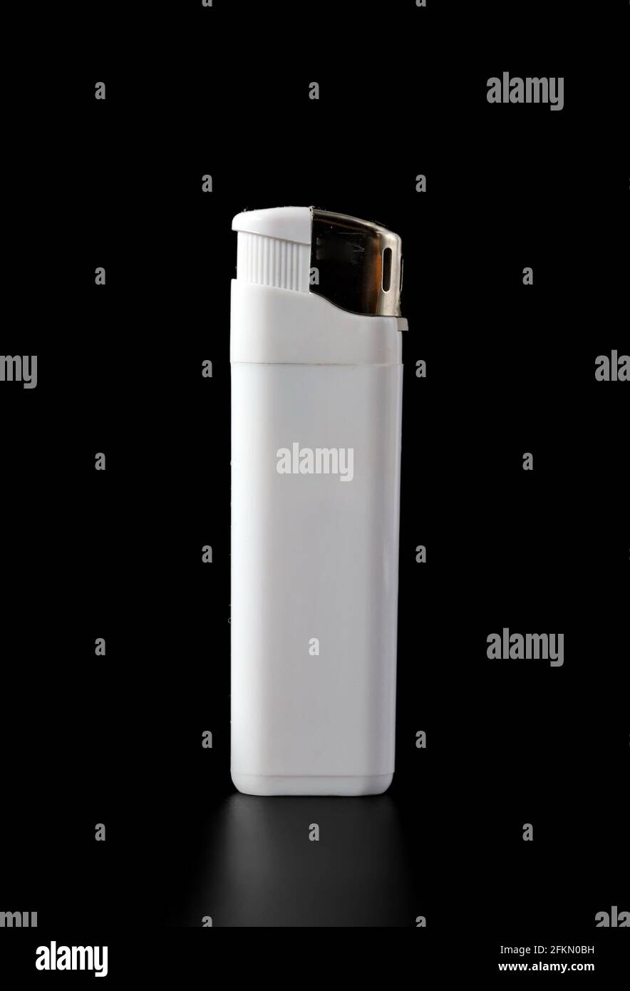 White lighter isolated on black Stock Photo - Alamy