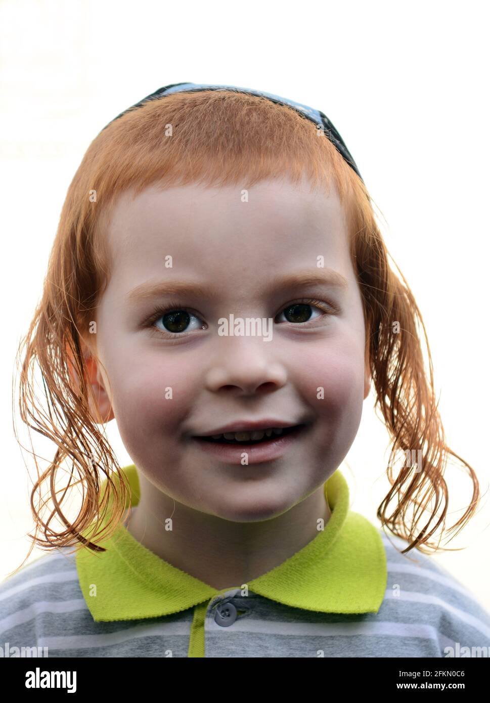 Portrait of a young Jewish Orthodox boy taken in Mea Shearim ...