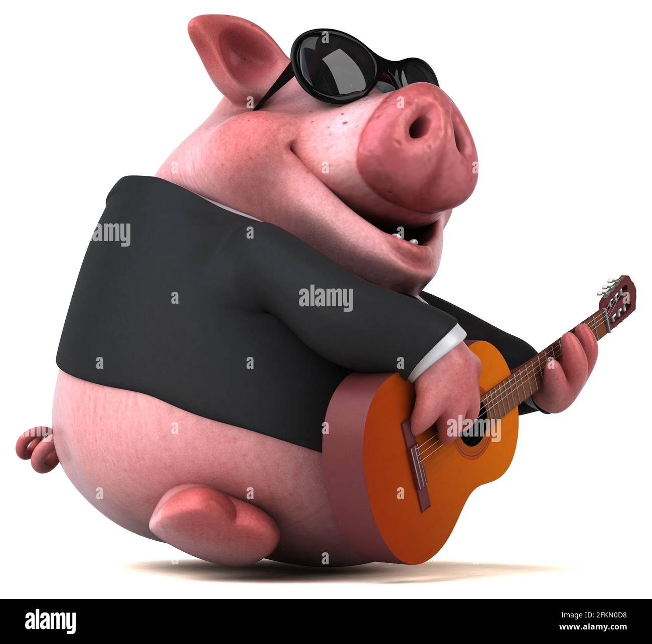 Fun pig - 3D Illustration Stock Photo - Alamy