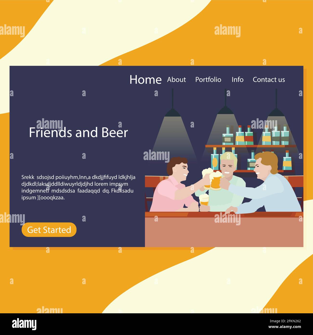 Friends men happy alcohol Stock Vector Images - Alamy