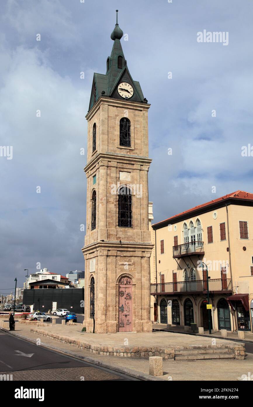 Jaffa Clock Tower in the Jaffa district of Tel Aviv, Israel. The clock ...
