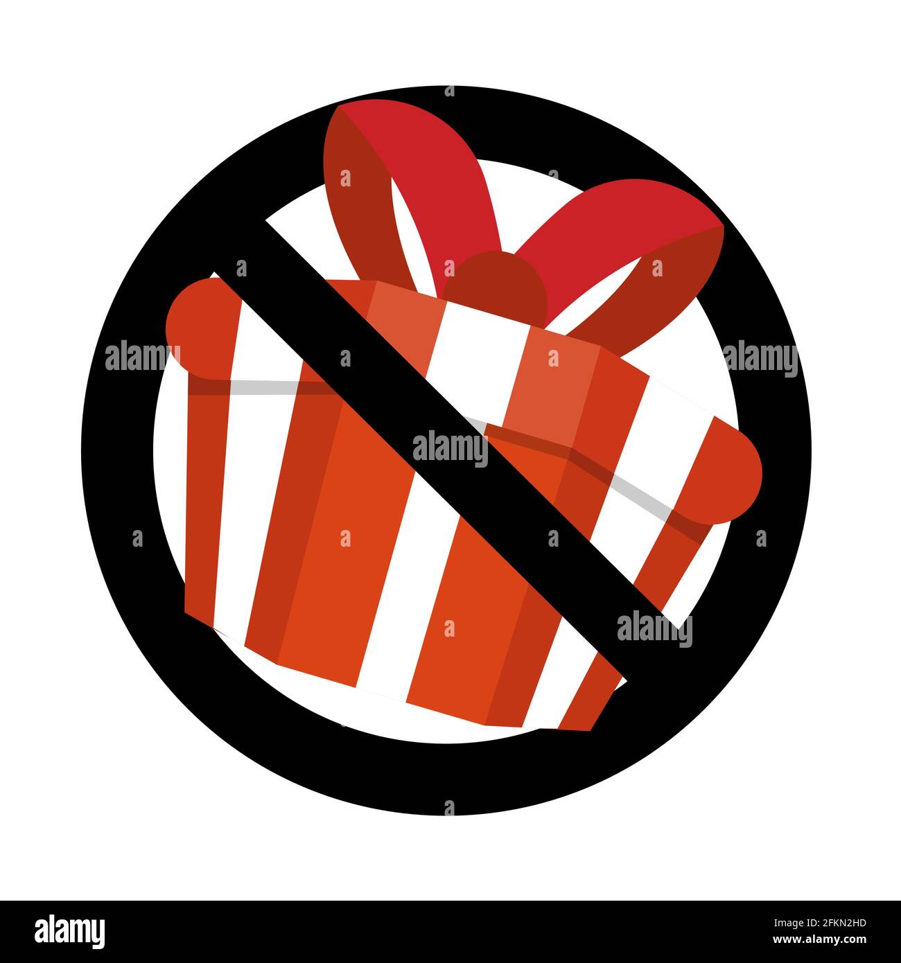 Prohibit sign and no gift and surprise, prohibitory present package ...