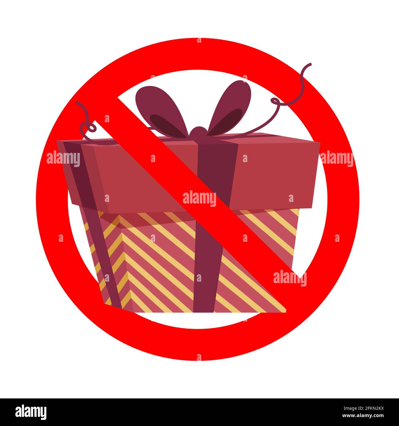 Prohibit icon, no gift and surprise, prohibitory symbol, no package ...