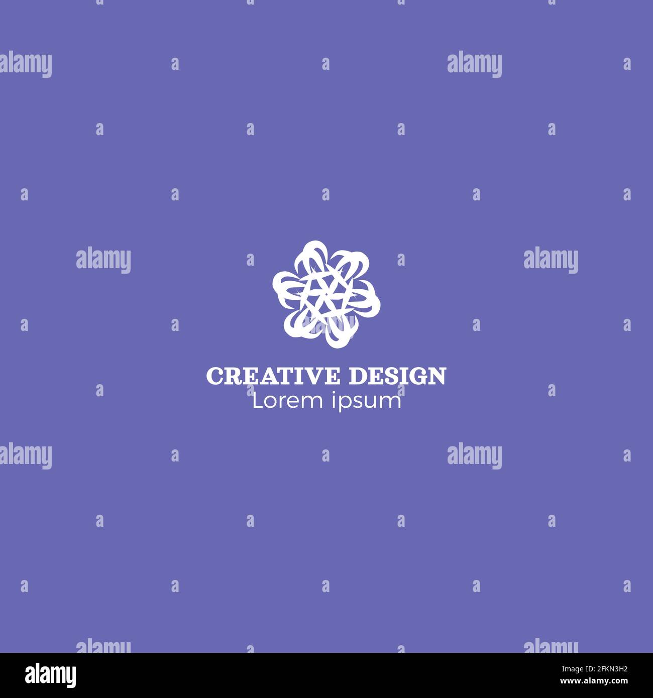 Attractive Hand Drawn Flower Creative Design Logo Vector Stock Vector ...