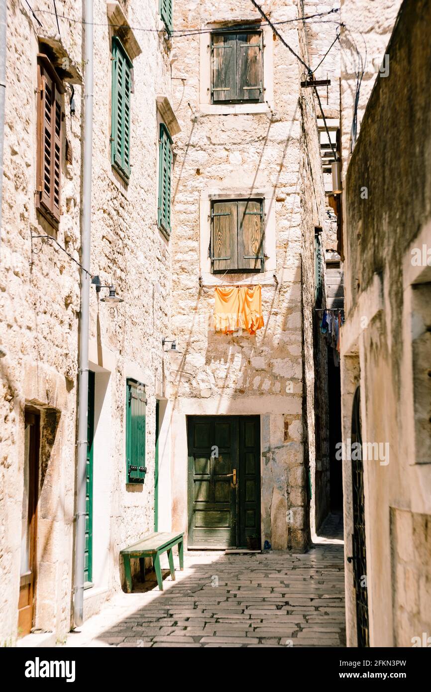 Architecture of a beautiful old town, closeup view Stock Photo - Alamy