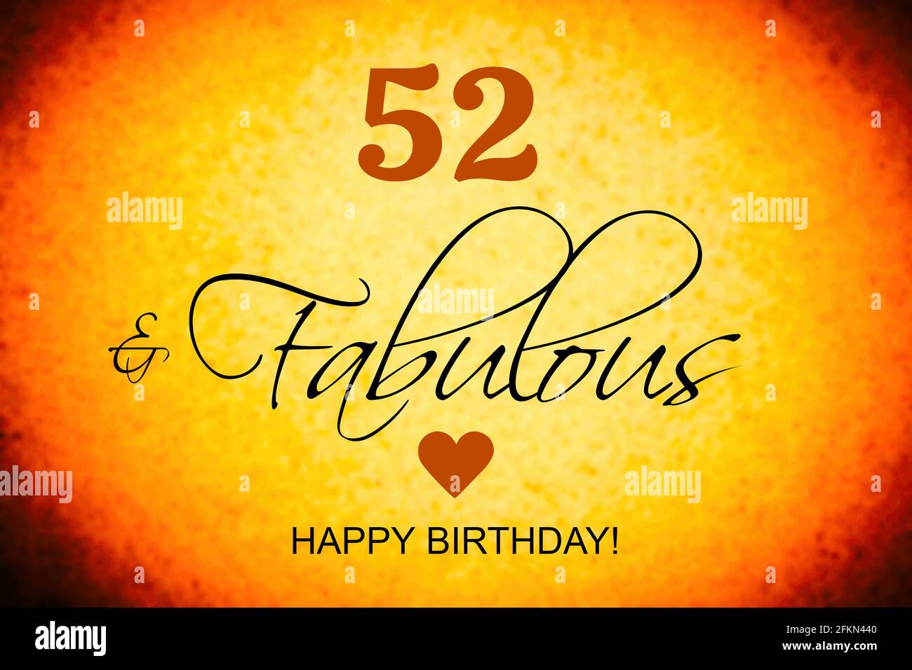 52nd birthday card wishes illustration Stock Photo - Alamy