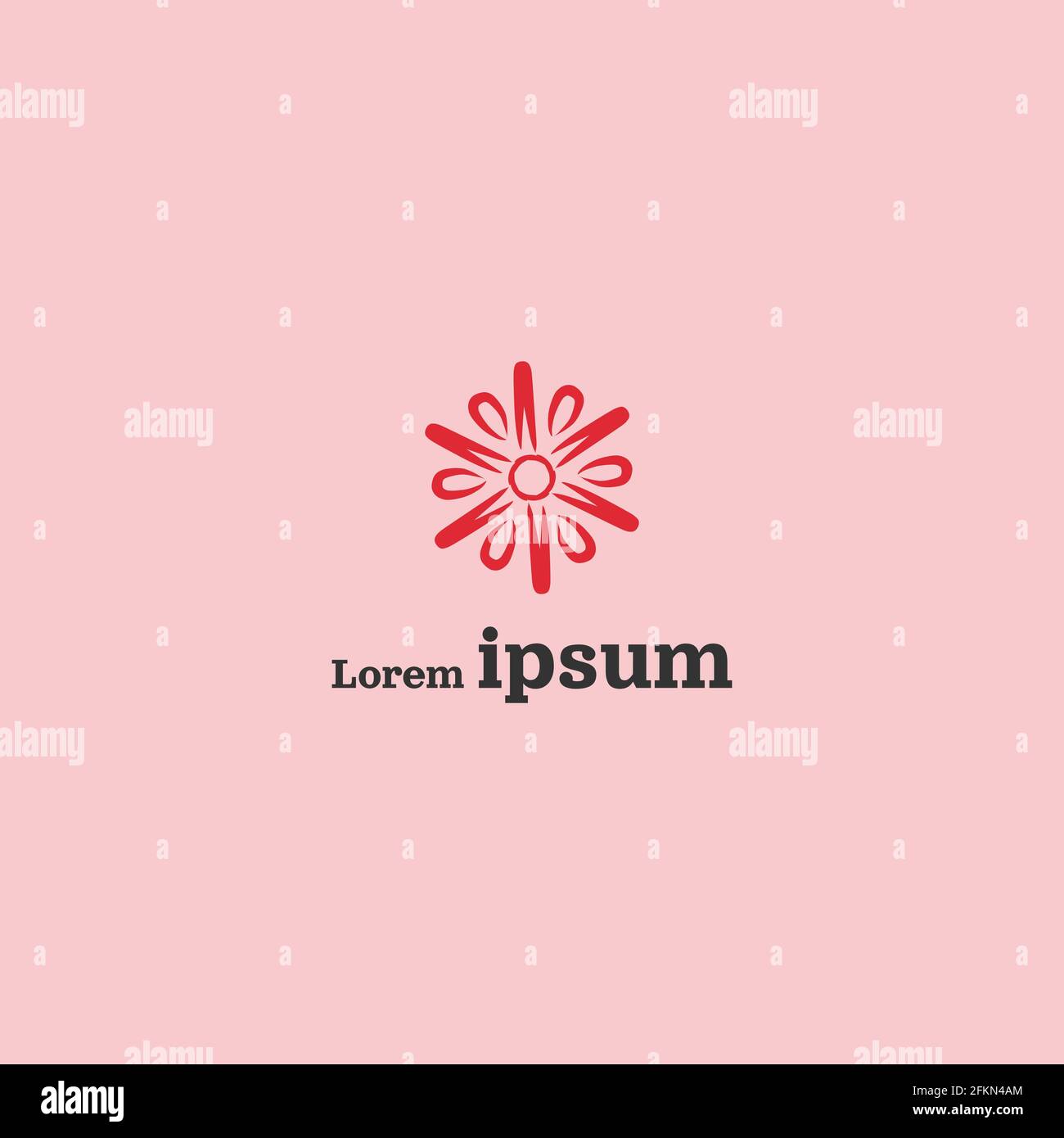 Hand Drawn Flower Creative Logo Vector Stock Vector Image & Art - Alamy