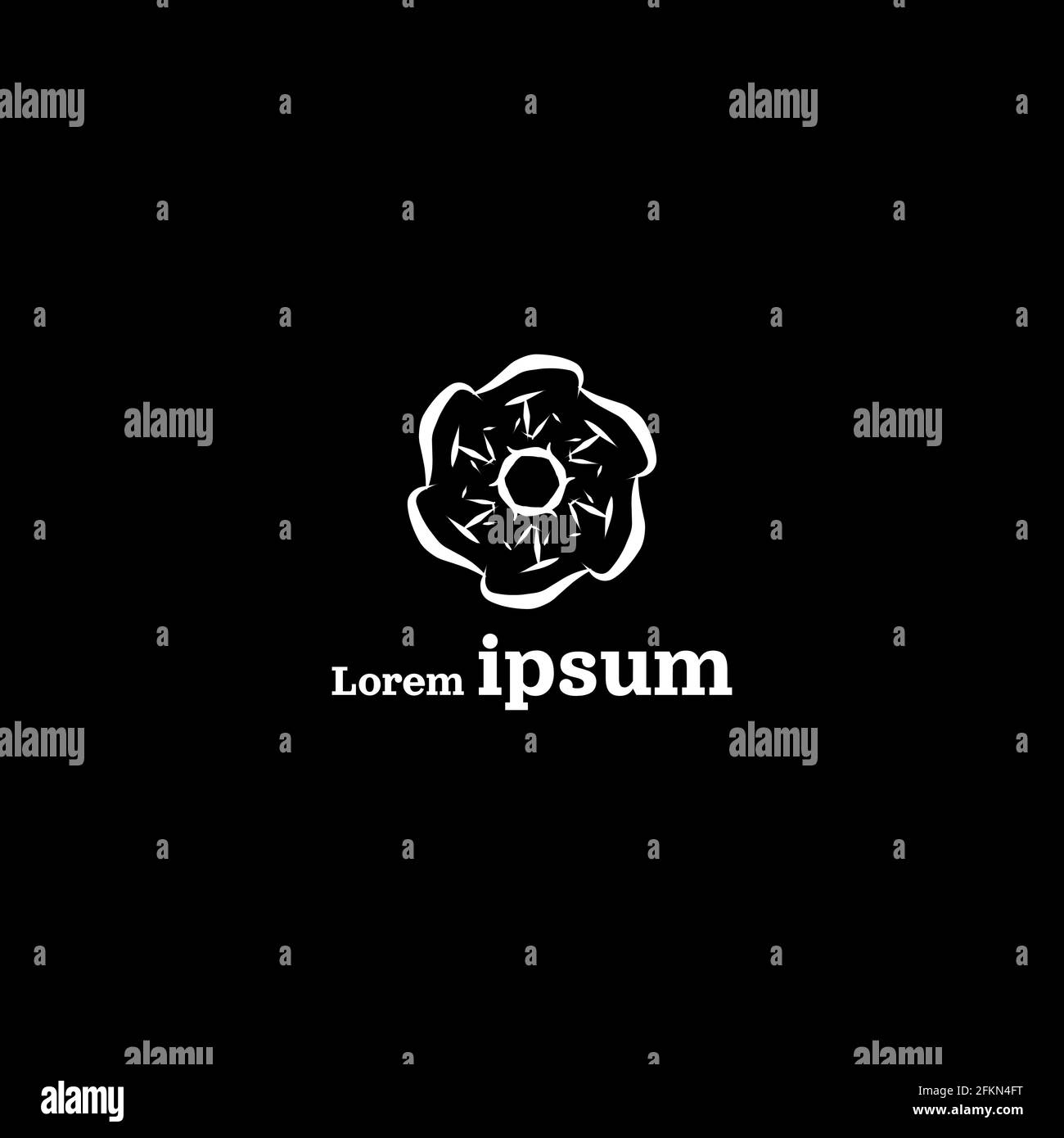 Hand Drawn Elegant Flower Creative Logo Design Stock Vector Image & Art ...