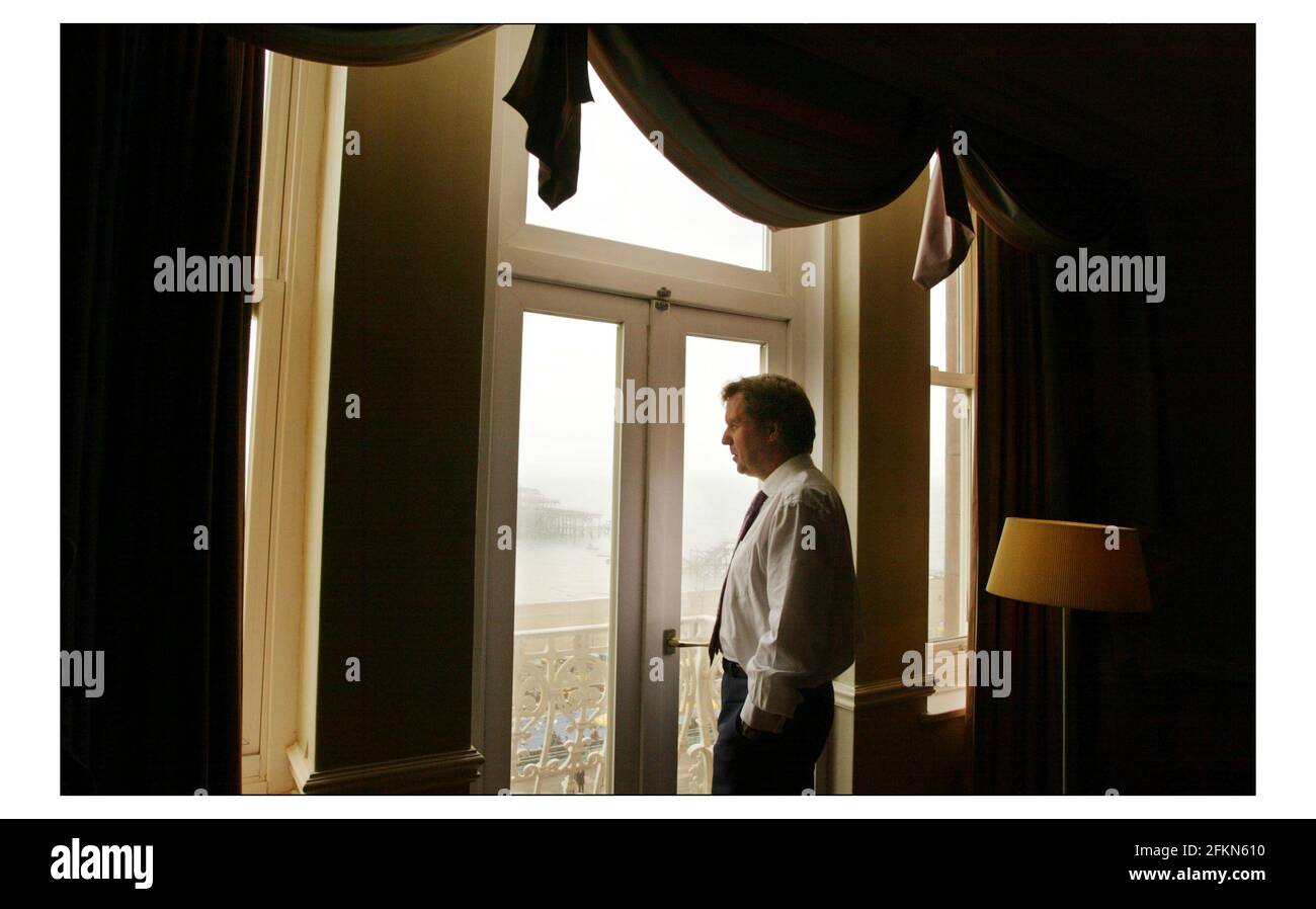 Labour Party Conf....Brighton 2004.....Alan Milburn in his Hotel room ...