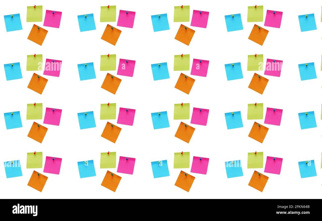 Colorful reminder notes on white background Stock Photo - Alamy