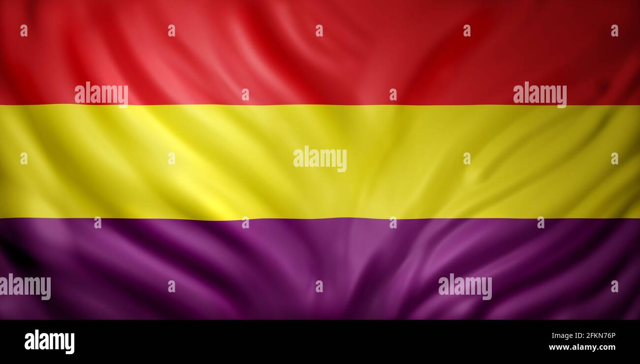 3d rendering of the second spanish republic flag. Its not actual Spain ...
