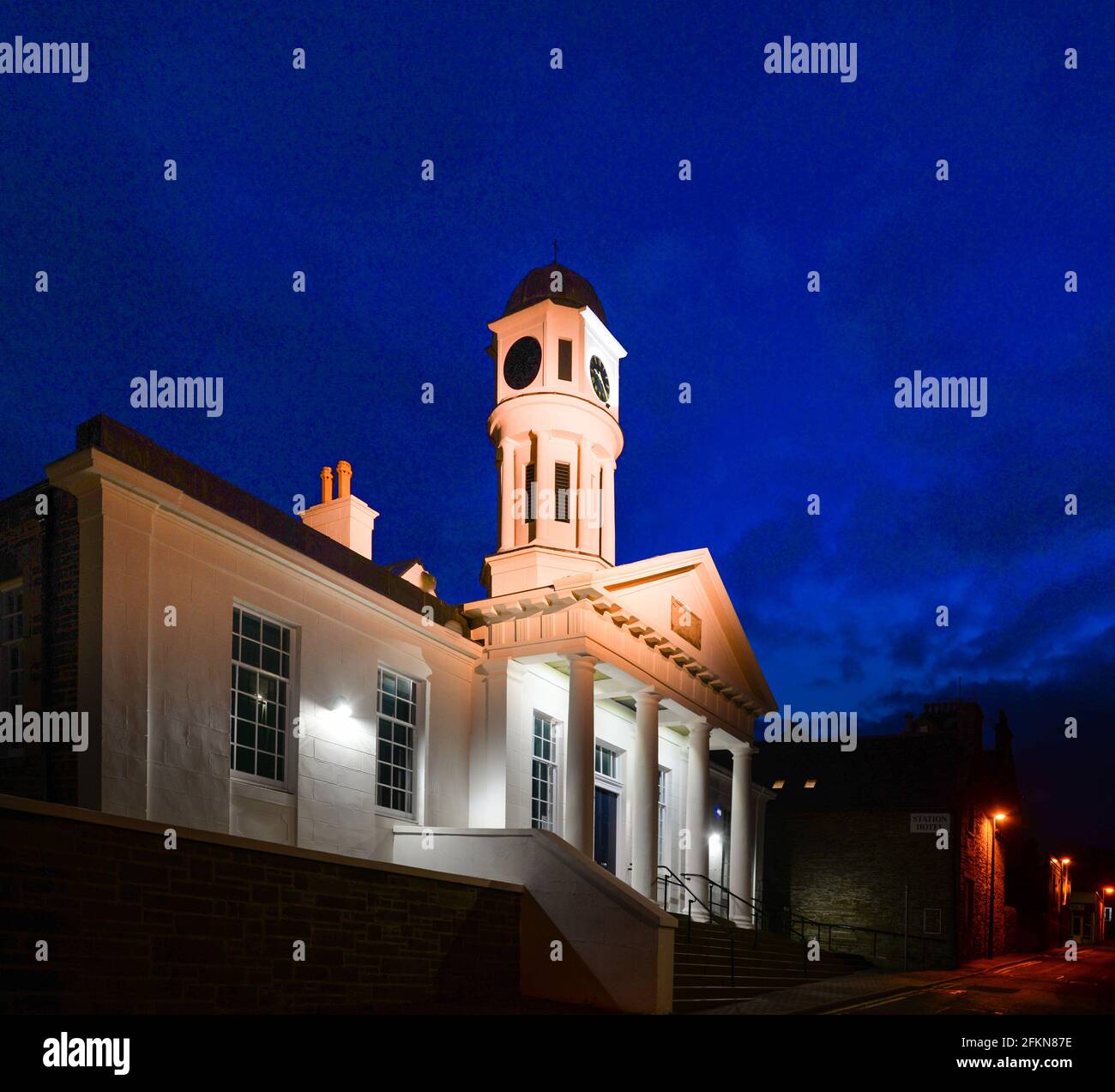 Thurso Library at night Stock Photo - Alamy