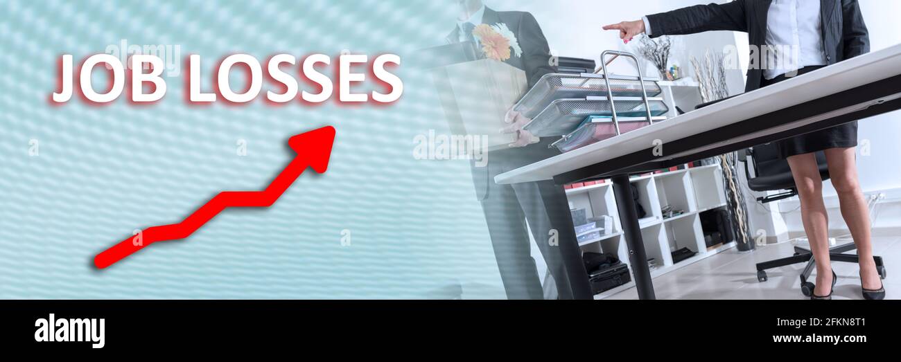 Concept of increase in job losses; panoramic banner Stock Photo - Alamy