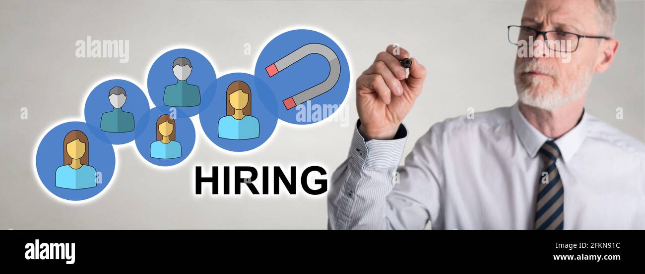 Hiring concept drawn by a businessman Stock Photo - Alamy