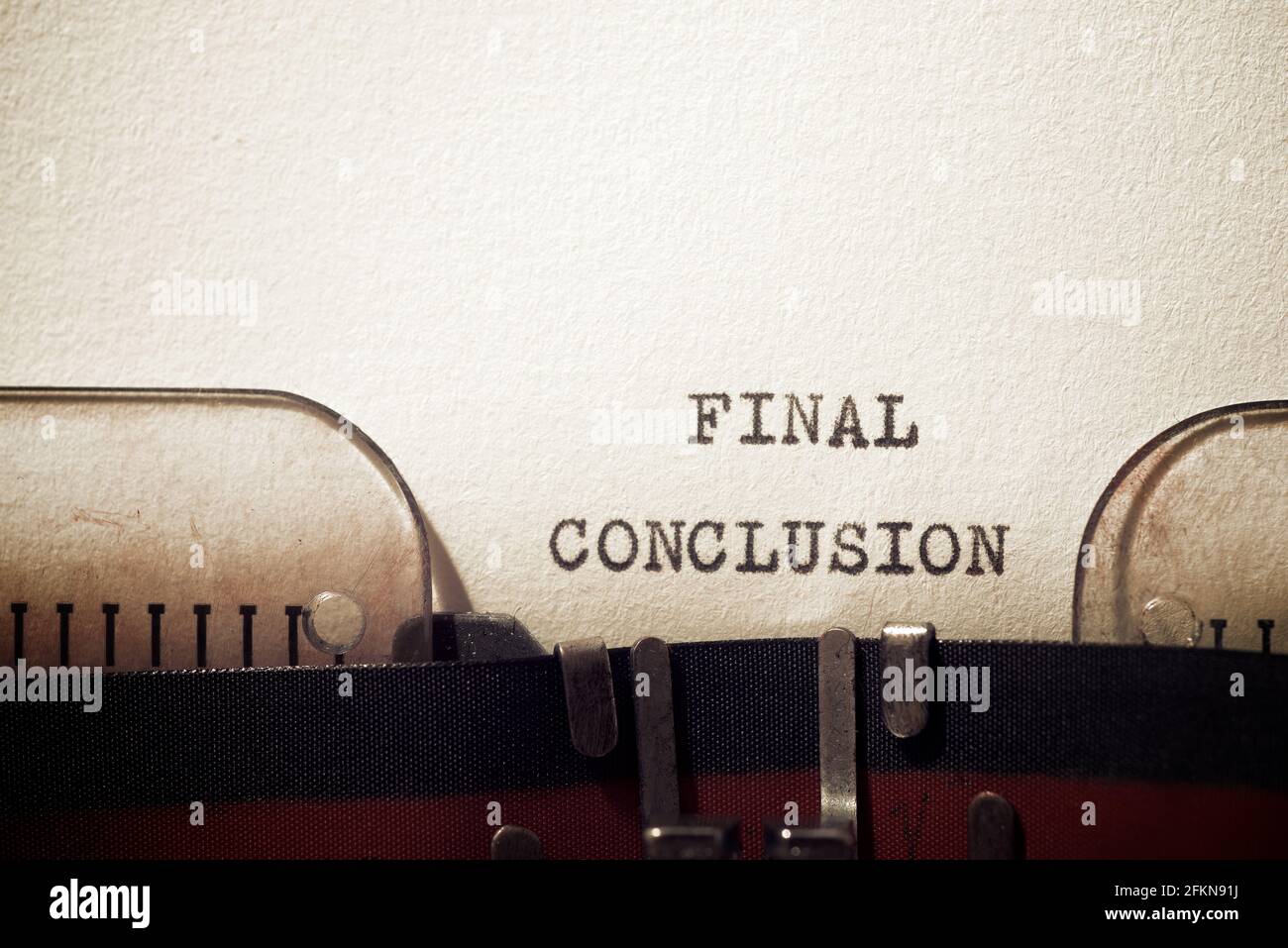 Final conclusion phrase written with a typewriter Stock Photo - Alamy