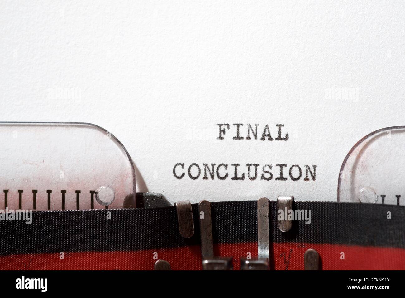 Final conclusion phrase written with a typewriter Stock Photo - Alamy