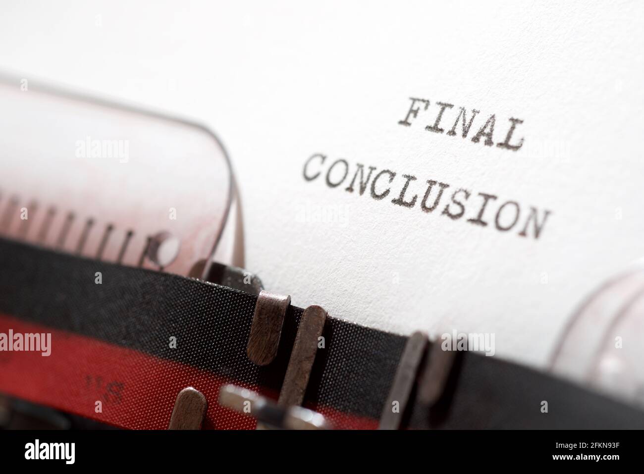 Final conclusion phrase written with a typewriter Stock Photo - Alamy