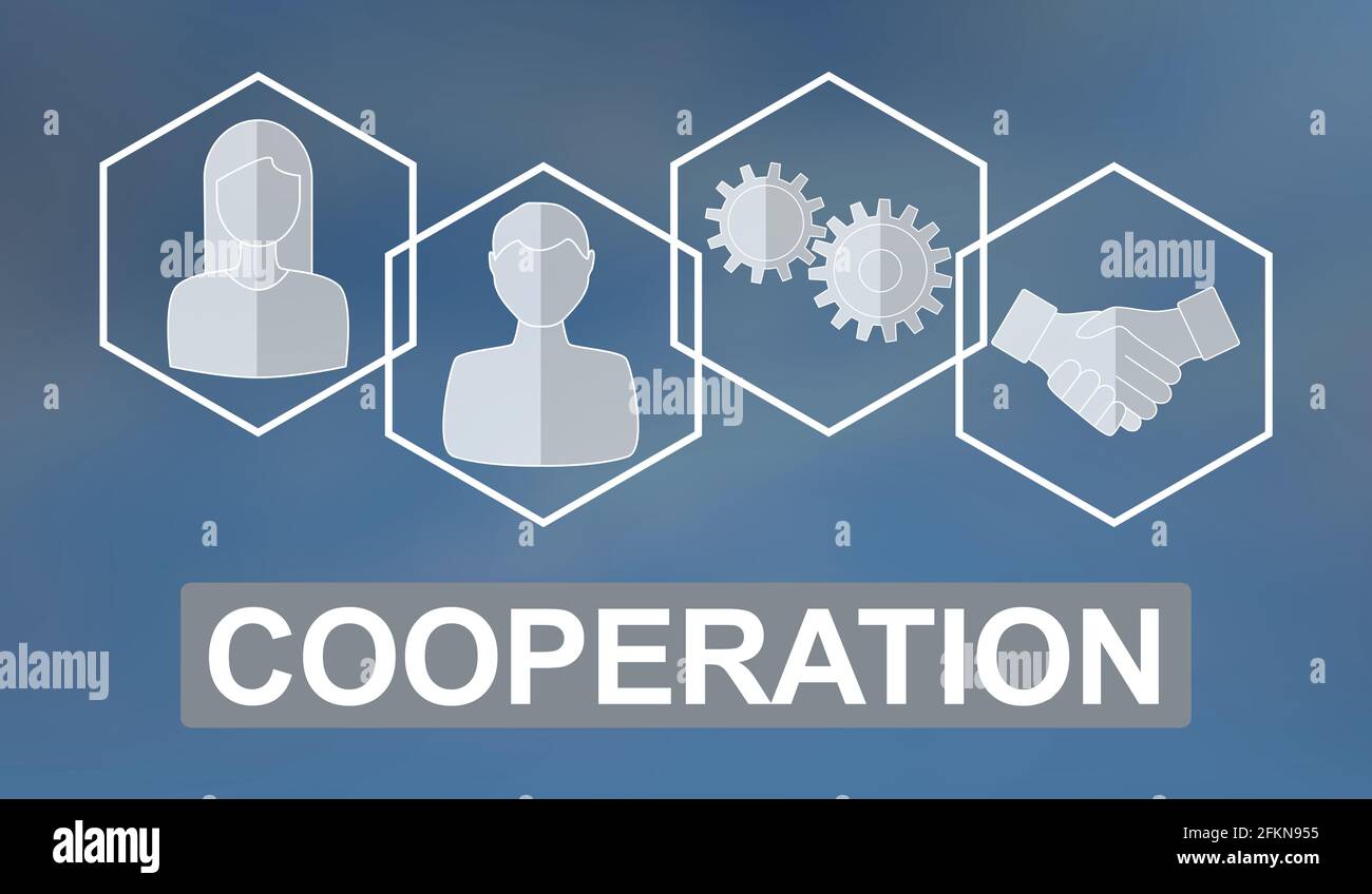 Illustration of a cooperation concept Stock Photo - Alamy