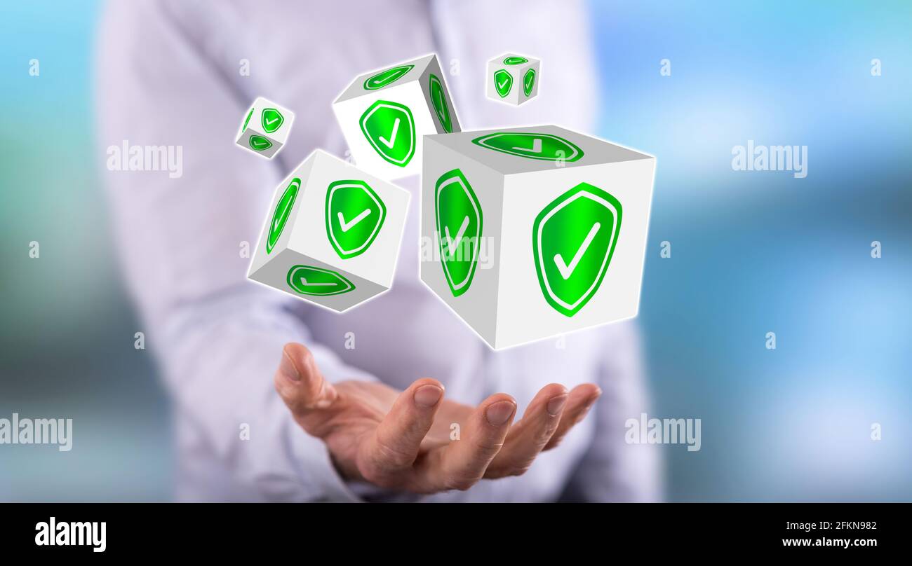 Validation concept above the hand of a man in background Stock Photo ...