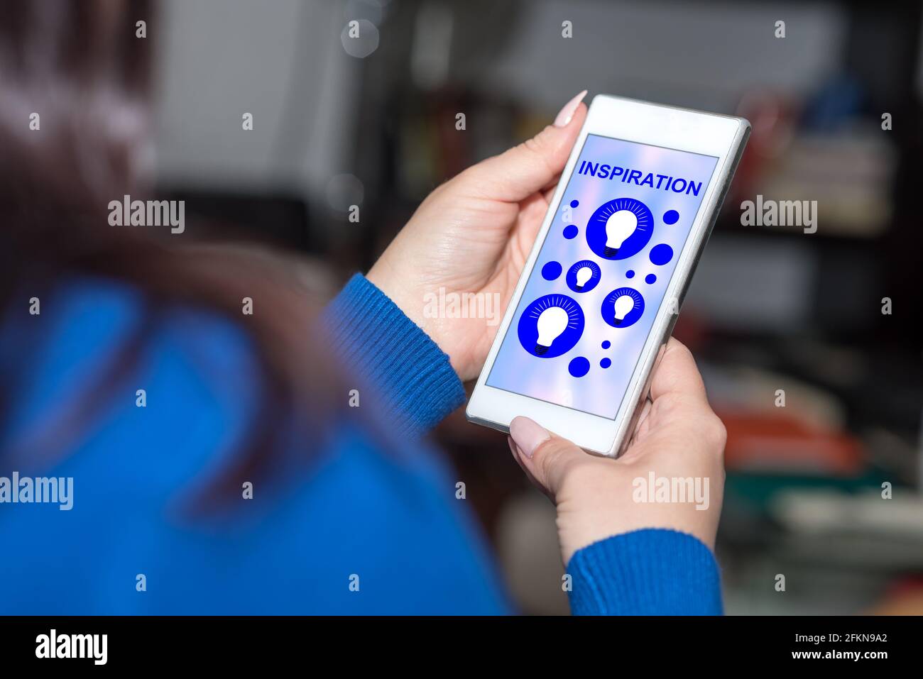 Smartphone screen displaying an inspiration concept Stock Photo - Alamy