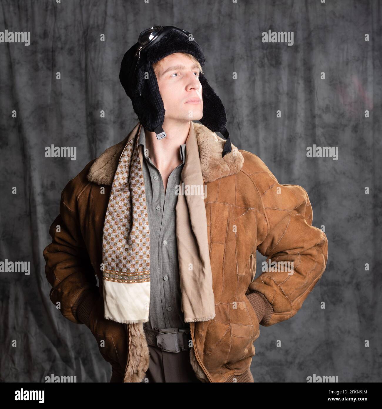 Leather flying jacket hi-res stock photography and images - Alamy